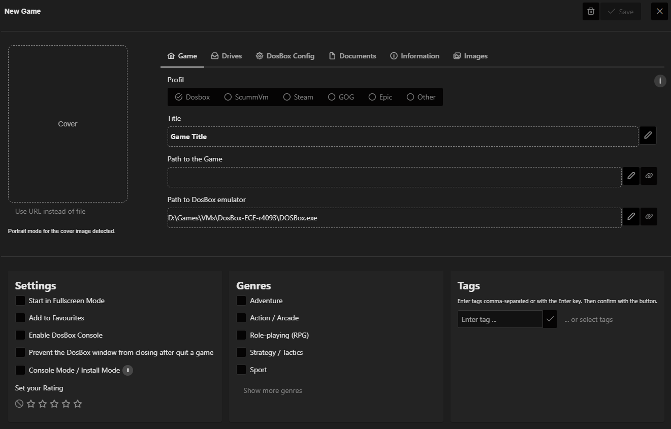 Adding a Game - Universal Game Launcher