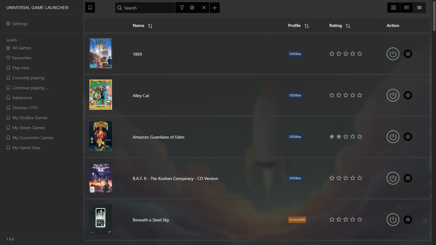 Features - Universal Game Launcher
